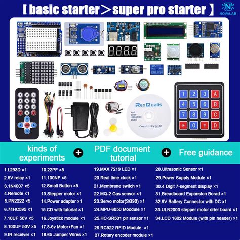 Novalab Upgrade Pack Add 35 Parts From Basic To Super Pro For Arduino Uno R3 Kit With Pdf