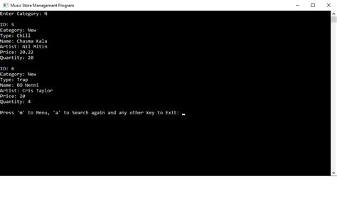 Music Store Management Systemproject C Program With Mysql Database