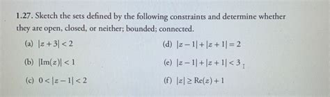 solved 1 27 sketch the sets defined by the following