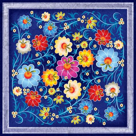 Folk Pattern With Flower Stock Vector Illustration Of Love 36264557