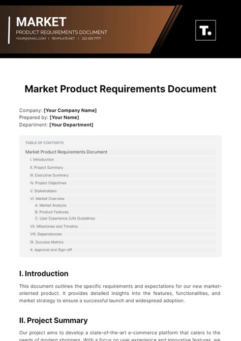 Free Minimum Viable Product Requirements Document Template To Edit Online