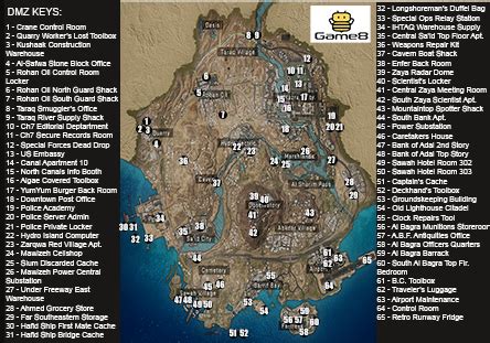 DMZ Key Map MW3 Locations Modern Warfare 3 Modern Warfare 3