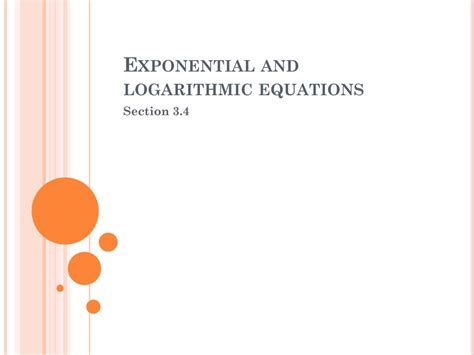 PPT Exponential And Logarithmic Equations PowerPoint Presentation Free Download ID