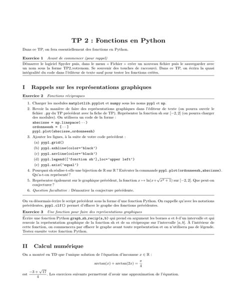 TP Fonctions En Python