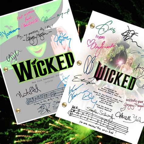Wicked Musical And Wicked Movie Scripts Autograph Signed Reprints Etsy