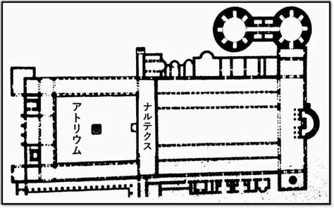 ③初期キリスト教建築バシリカ式教会堂のプランと構造35旅をする記