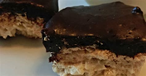 Fluff N Nutter Crispy Treats Topped In Dark Chocolate Recipe By Taylor