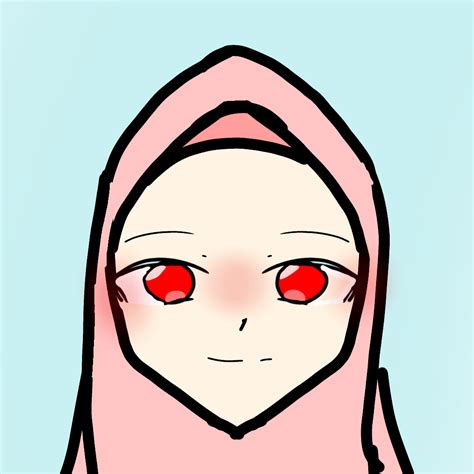 Cwek Berhijab Merah Muda Line Webtoon