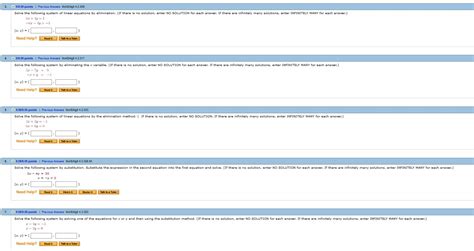 Solved Solve The Following System Of Linear Equations By