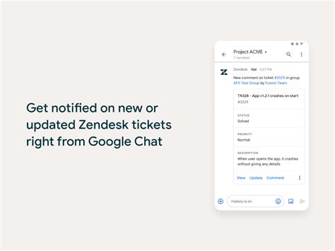 Zendesk For Google Chat App Integration With Zendesk Support