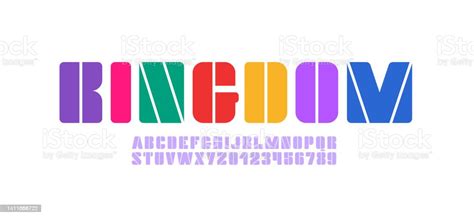 밝은 글꼴 어린이 알파벳 멀티 컬러 어린이 문자 및 숫자 벡터 일러스트 레이 션 10eps 0명에 대한 스톡 벡터 아트 및 기타 이미지 Istock