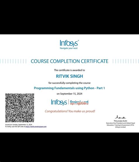 i am thrilled to share that i have completed the course from infosys programming fundamentals