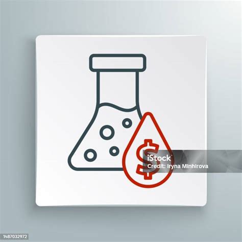 흰색 배경에 격리 된 라인 오일 가솔린 테스트 튜브 아이콘 미트리스트리 플라스크와 낙하 다채로운 개요 개념 벡터 가솔린에 대한 스톡 벡터 아트 및 기타 이미지 Istock