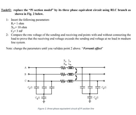 Task 2 Replace The Pi Section Model By Its Three Chegg Com