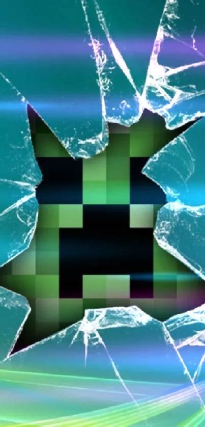 Creeper Shattered Glass Wallpaper Free Download