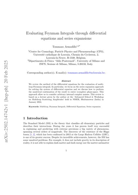 pdf evaluating feynman integrals through differential equations and