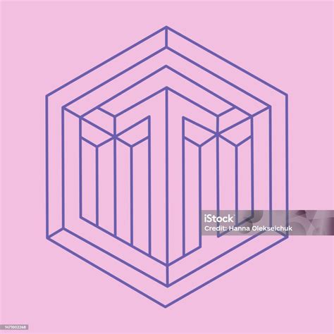 환상 모양 3d 형상 패턴입니다 착시 그림입니다 신성한 기하학 로고 0명에 대한 스톡 벡터 아트 및 기타 이미지 0명 3차원 형태 검안 Istock