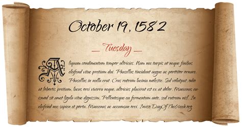 What Day Of The Week Was October 19 1582
