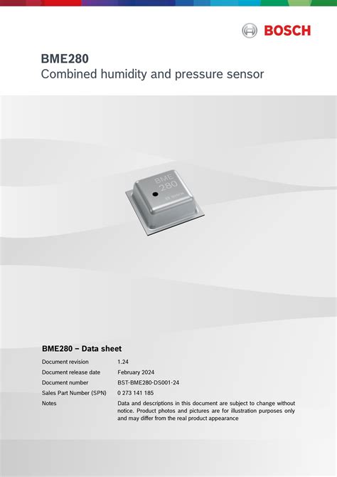 湿度传感器bme280 Bosch Sensortec