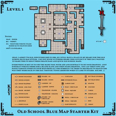 Old School Blue Map Starter Kit Rdndmaps