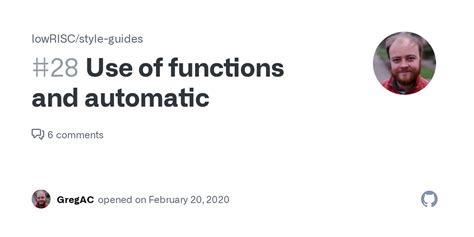 use of functions and automatic · issue 28 · lowrisc style guides · github