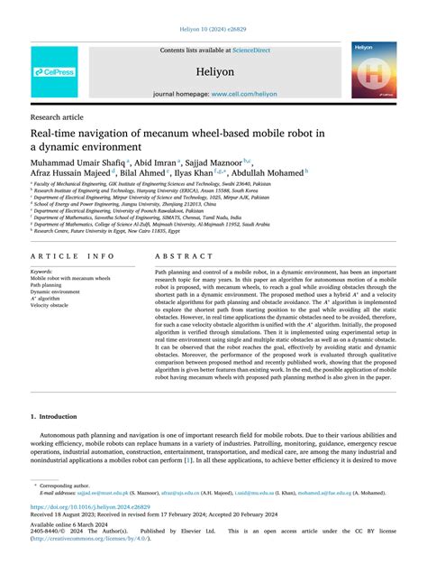 Pdf Real Time Navigation Of Mecanum Wheel Based Mobile Robot In A Dynamic Environment