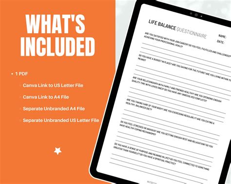 Onboarding Questionnaire Goals Worksheets Client Template Balance