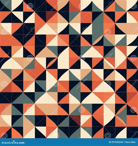 Abstract Geometric Seamless Pattern With Triangles Squares Rectangles Generative Ai Stock