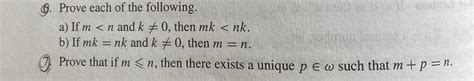 Solved 6 Prove Each Of The Following A If M