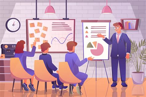 Business Training Concept In Flat Cartoon Design Coach Making