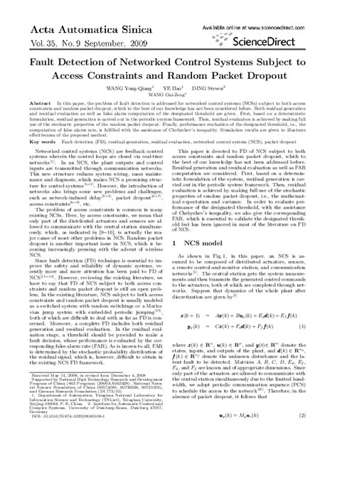 pdf fault detection of networked control systems subject to access