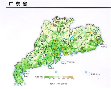 广东省地貌地图 广东省 广东省标准 大山谷图库