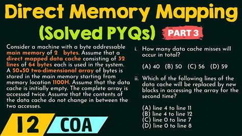 Direct Memory Mapping Solved Pyqs Part 3 Youtube