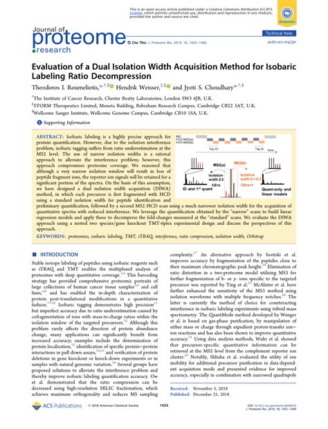 Pdf Evaluation Of A Dual Isolation Width Acquisition Diwa Method