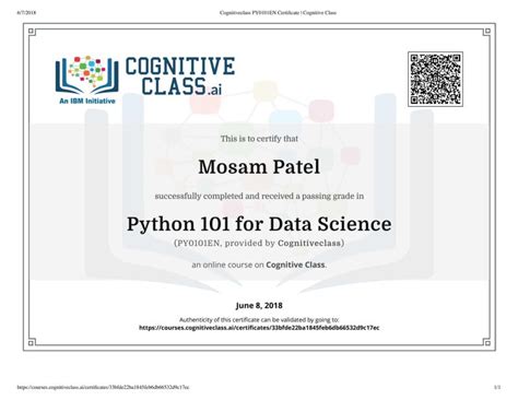 Python For Data Science Course Completed With 100100 Ibmcertified Python Datascience