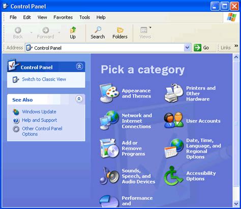 Windows Xp Control Panel
