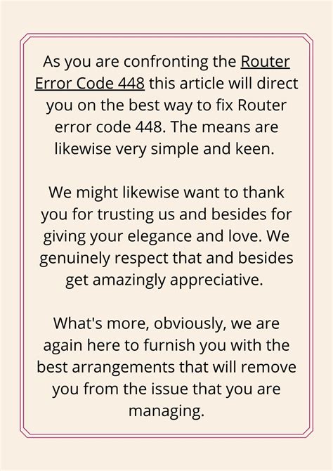 Ppt Best Ways To Overcome Router Error Code 448 Powerpoint