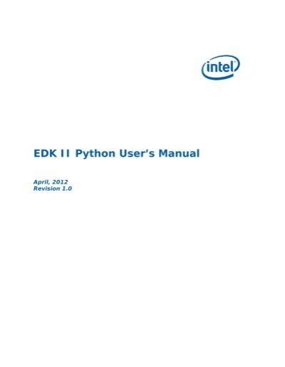 EDK II Python User S Manual Firmware Encoding Index