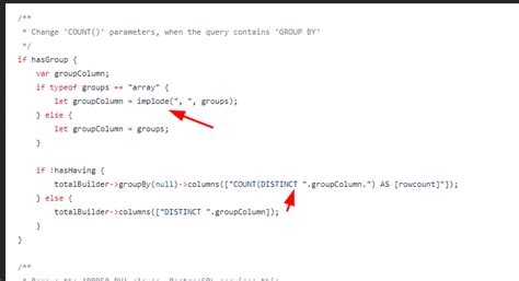 BUG Issue When We Use Several Columns On Group By On Query Builder And Paginator Issue