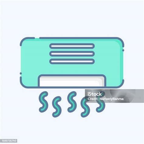 ไอคอนเครื่องปรับอากาศ เกี่ยวข้องกับสัญลักษณ์เครื่องปรับอากาศ สไตล์เส้นขยุกขยิก การออกแบ