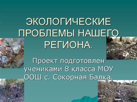 Экологические проблемы с Сокорная Балка презентация онлайн
