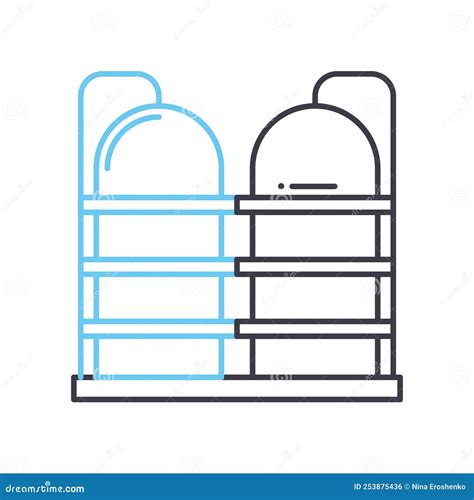 Refinery Storage Line Icon Outline Symbol Vector Illustration Concept Sign Stock Vector