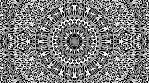Grey Flower Kaleidoscope Mandala Pattern Wallpaper Vector Background