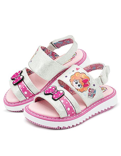 Sandalia Distroller Para Niña Personaje Chamoy Charol Plata Ninos Shoes