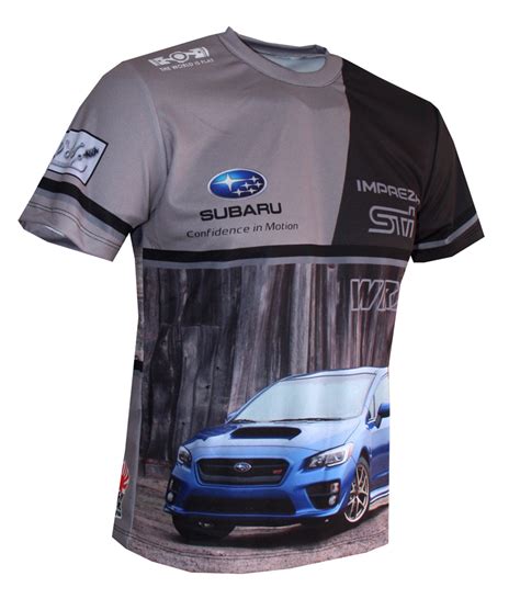 Subaru Impreza T Shirt With Logo And All Over Printed Picture T Shirts With All Kind Of Auto