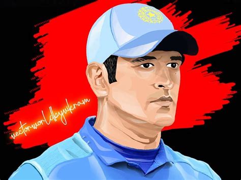Ms Dhoni Hd Wallpaper Ms Dhoni Vector Art Vector Art Art Poster