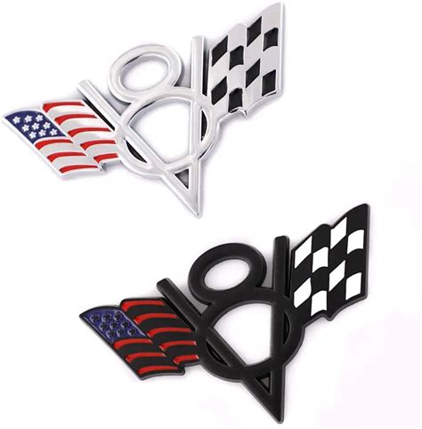 V8 레이싱 체크 무늬 깃발 시보레 시보레 코르벳 카마로 자동차 스타일링 펜더 트렁크 테일 게이트 범퍼 배지 스티커차량용 스티커 Aliexpress