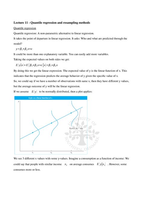 Lecture 11 Foredragsnoter 11 Lecture 11 Quantile Regression And