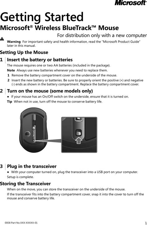 Microsoft Microsoft Wireless Mouse User Manual Manual