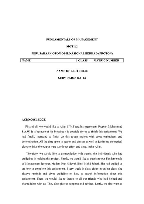 MGT Assignment GRP FUNDAMENTALS OF MANAGEMENT MGT PERUSAHAAN OTOMOBIL